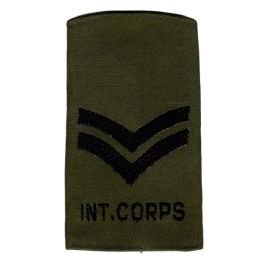 INT Corps Rank Slides, Olive Green, (Cpl)