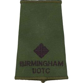 Birmingham UOTC Rank Slides, Olive Green, (2/Lt)