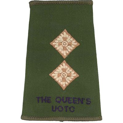 Queens UOTC Rank Slides, Olive Green, (Lt)