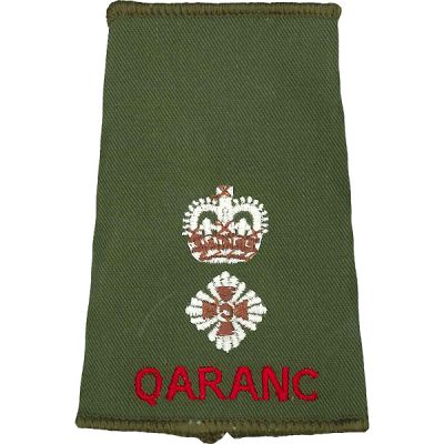 QARANC Rank Slides, Olive Green, (Lt/Col)